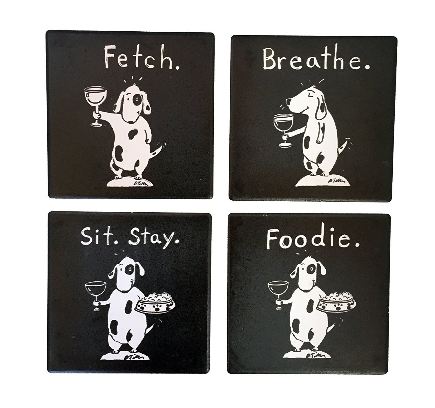 Dog-themed Coasters - A is for Aardvark